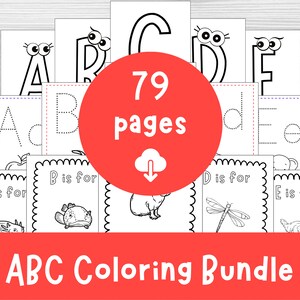 ABC Coloring Pages: 79 Printable Preschool Activities (PDF) - Etsy