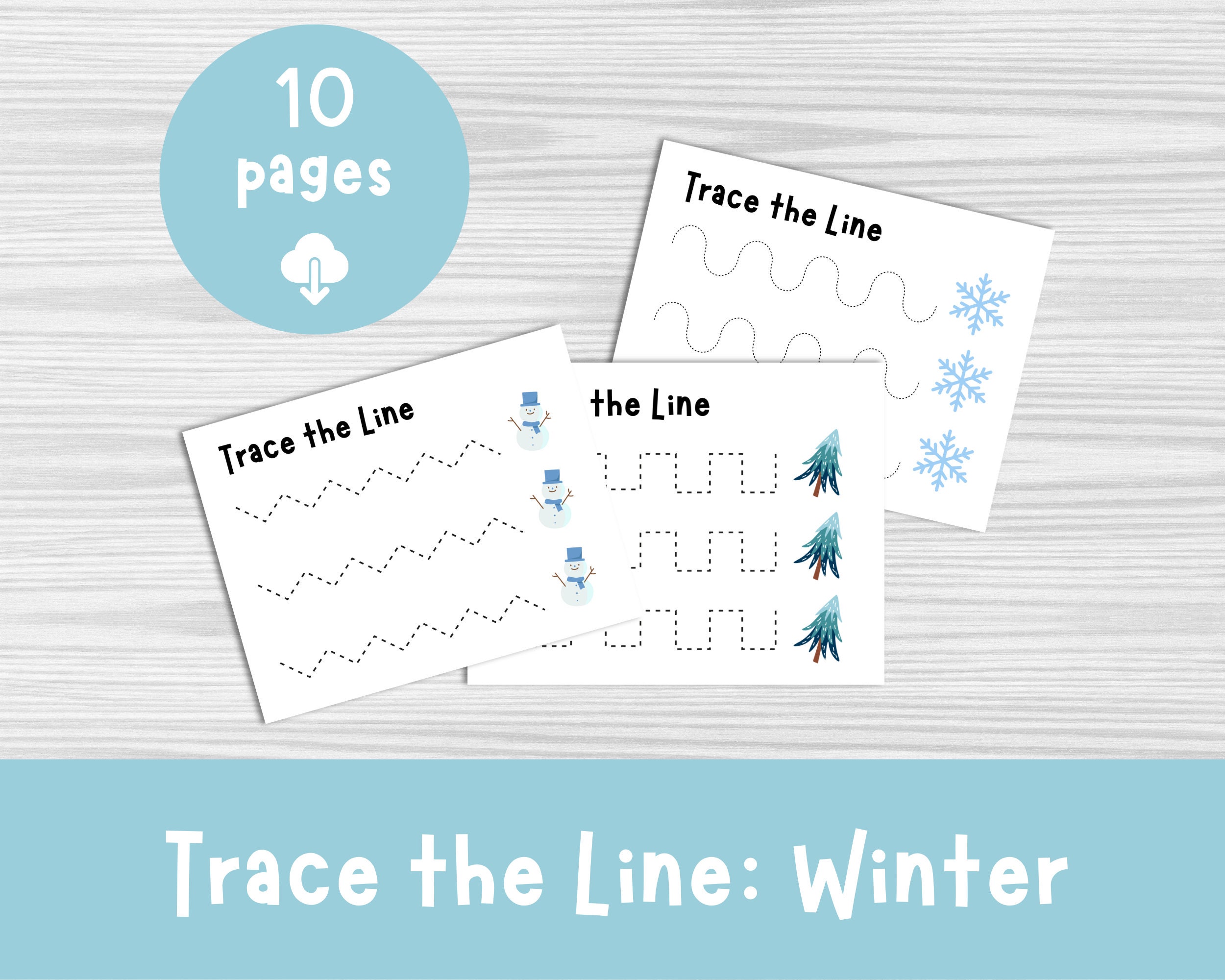 Winter Tracing Pages for Kids: Motor Skills Activity (PDF) - Etsy