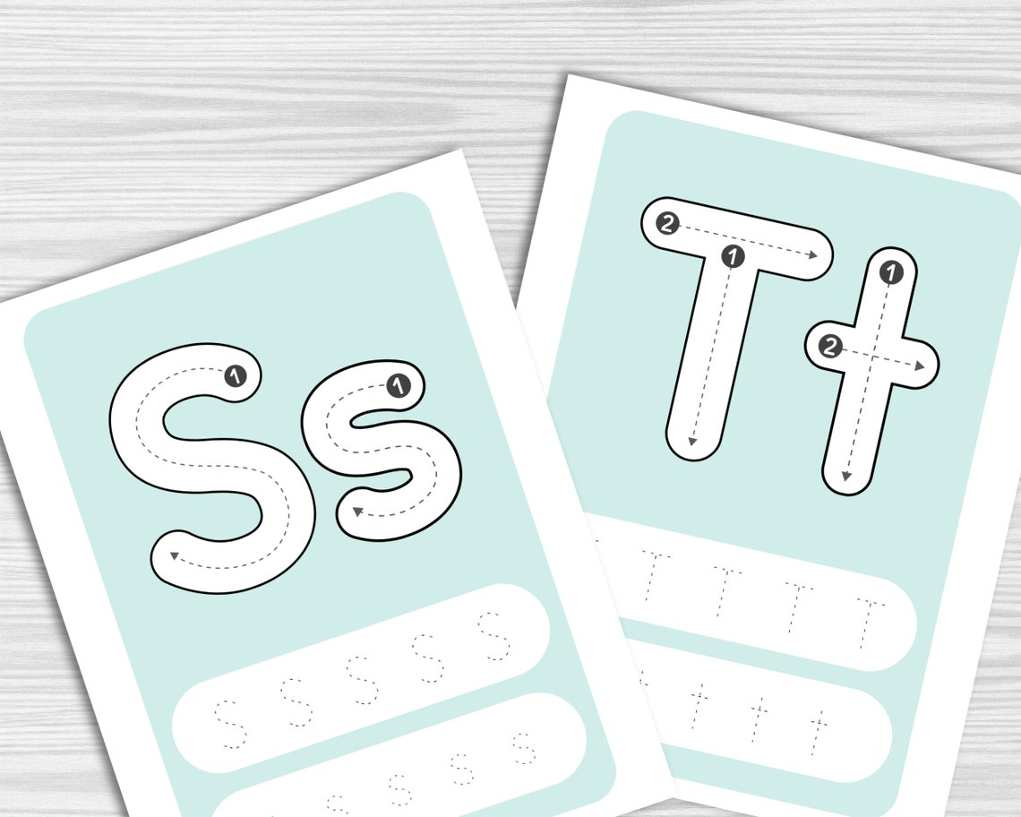 Printable ABC Tracing Cards, ABC Tracing, Handwriting Practice, Letter ...