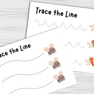 Insect Tracing Pages, Insect Printable, Tracing Practice, Tracing for ...