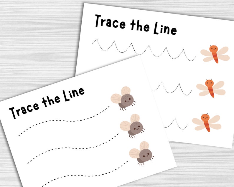 Insect Tracing Pages, Insect Printable, Tracing Practice, Tracing for ...