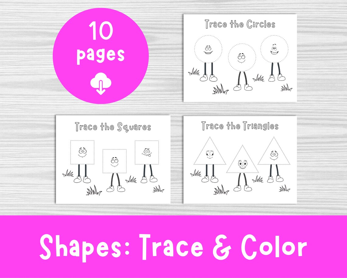 Shape Tracing, Trace Shapes, Tracing Worksheets for Kids, Tracing ...