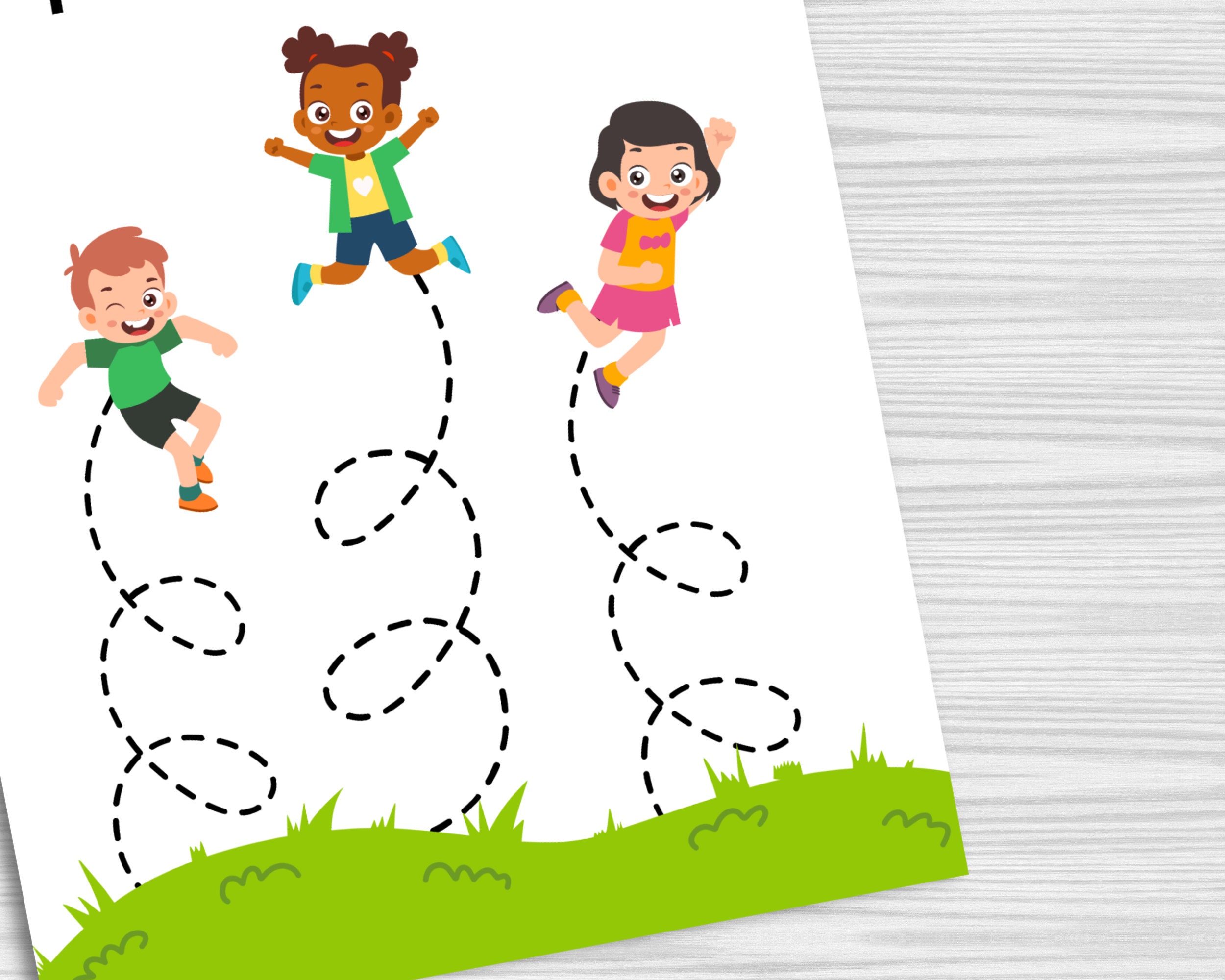Preschool Tracing Worksheet: Jumping Animals Activity (PDF) - Etsy