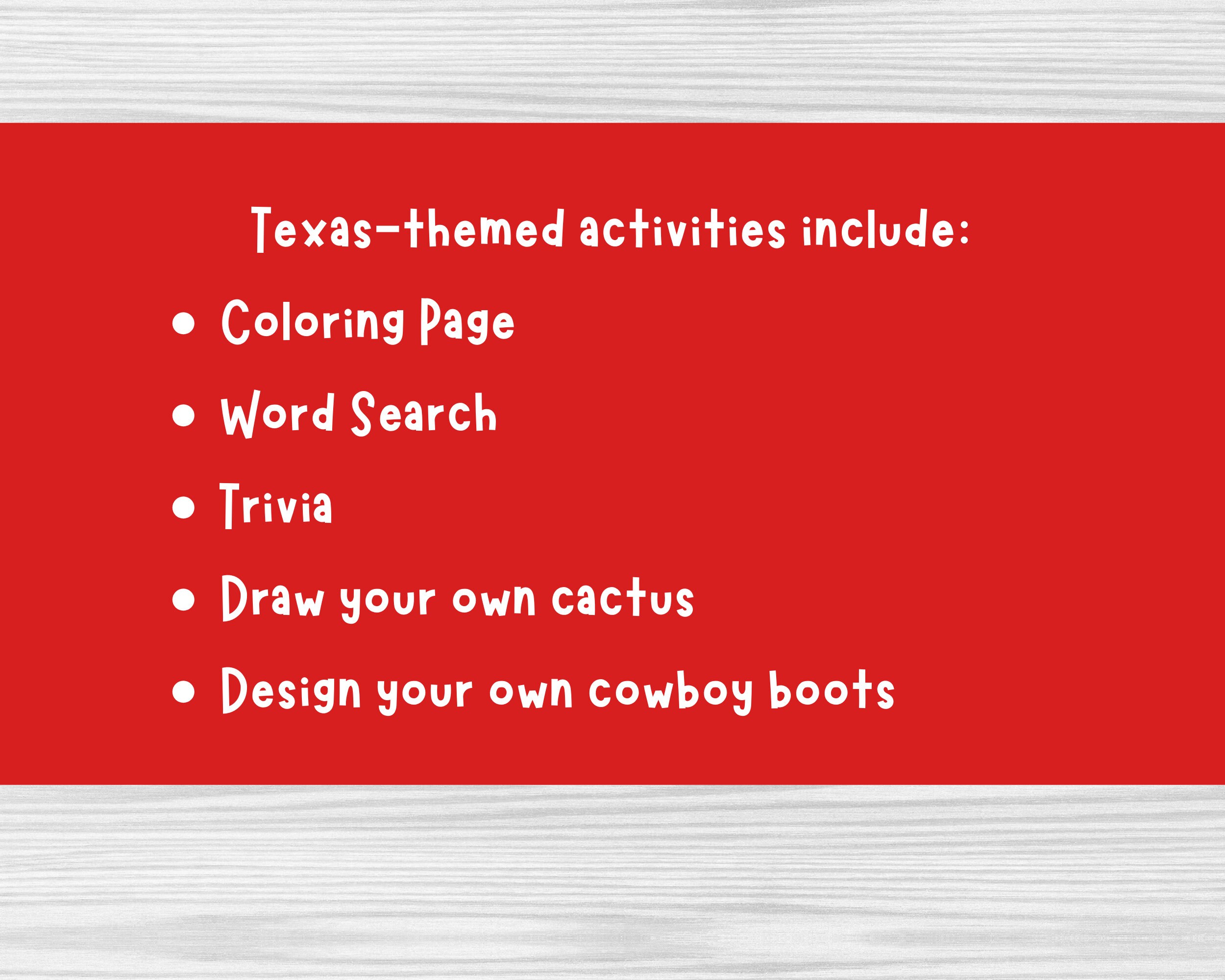 Texas Activity Pages: State Symbols, Trivia, Word Search (printable PDF ...