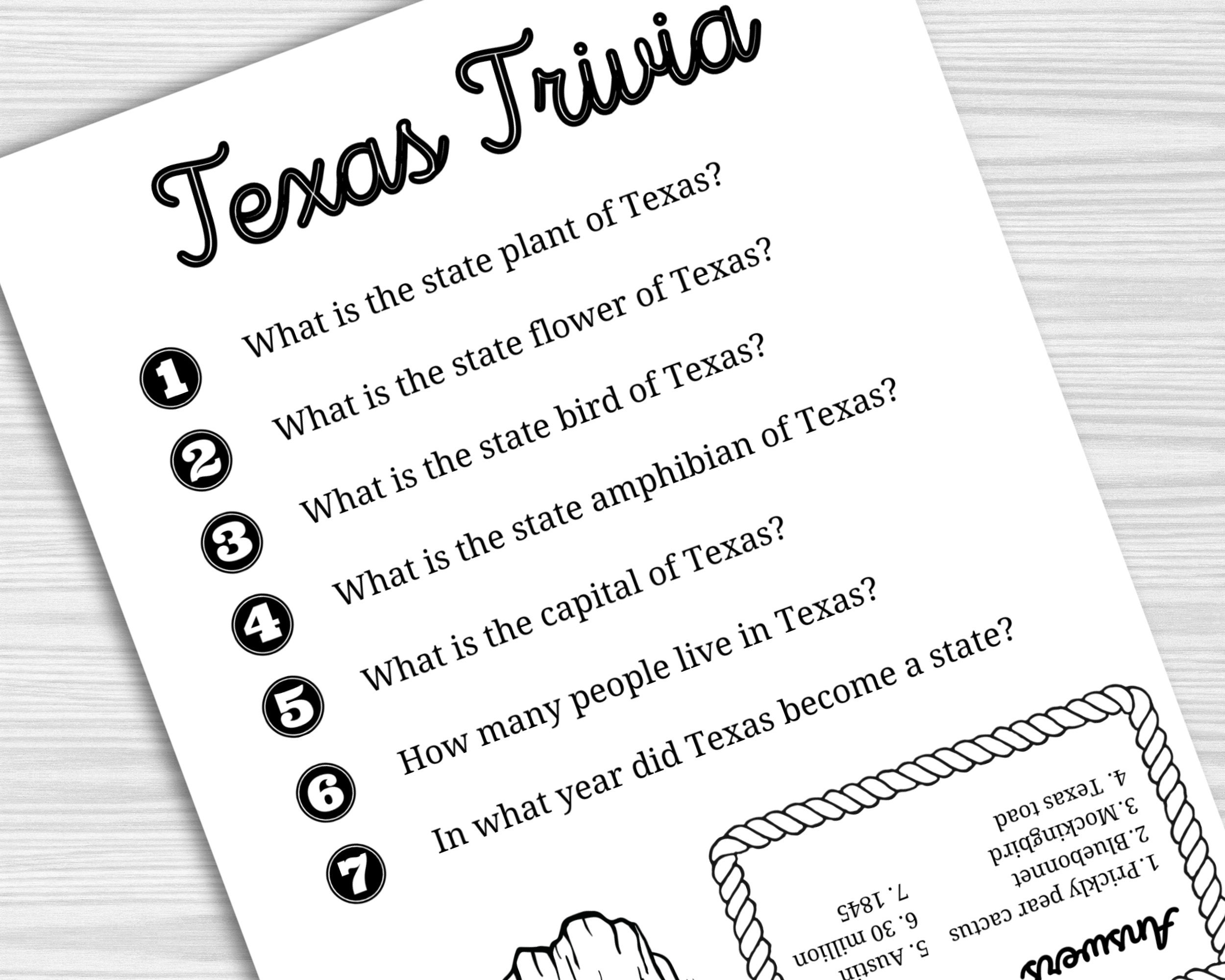 Texas Activity Pages: State Symbols, Trivia, Word Search (printable PDF ...
