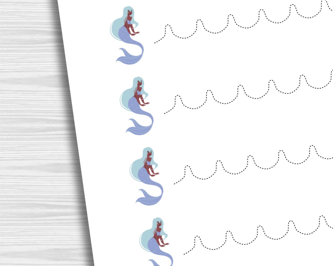 Mermaid Coloring Pages, Mermaid Coloring Sheets, Tracing Worksheets ...