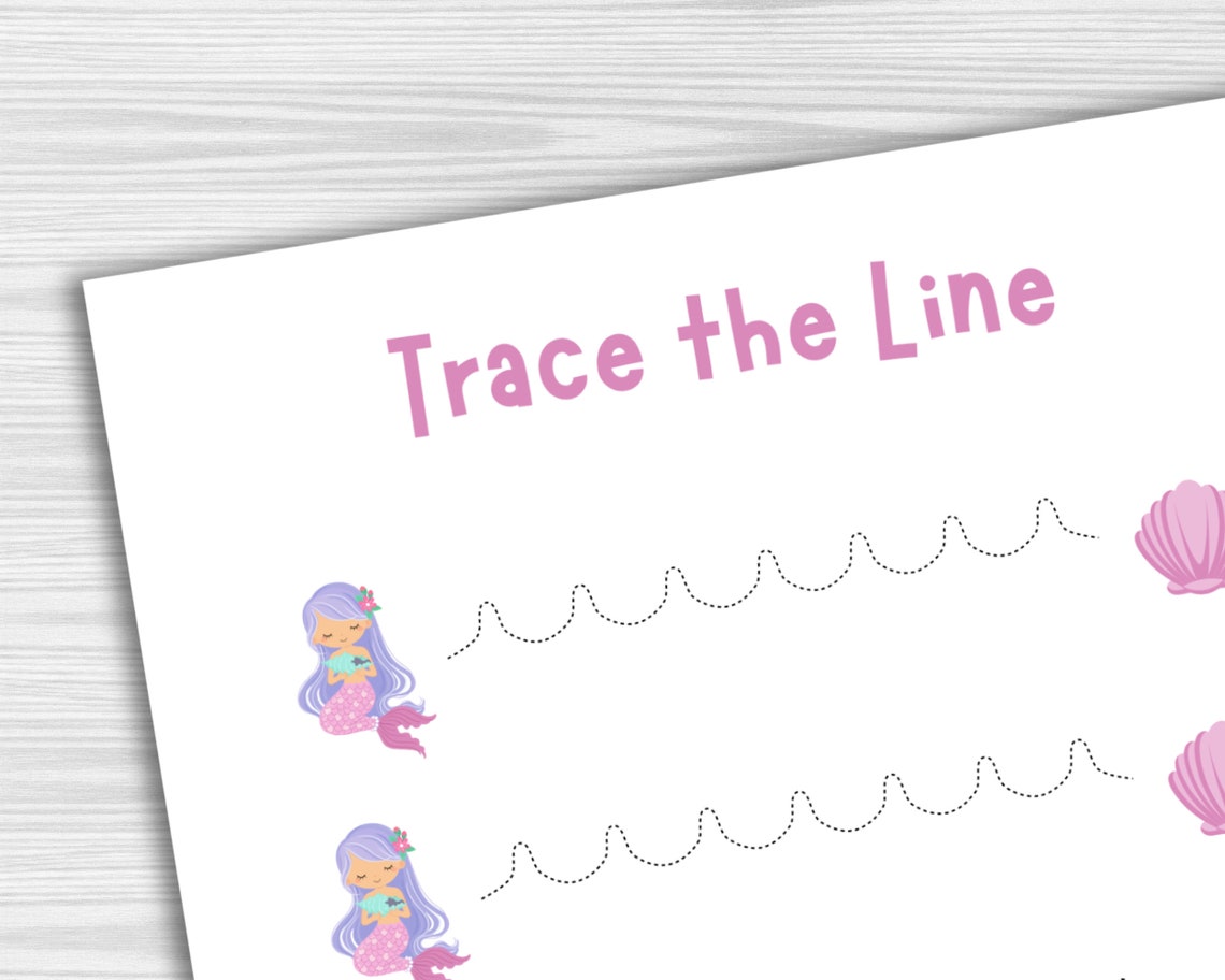 Mermaid Coloring Pages, Mermaid Coloring Sheets, Tracing Worksheets ...