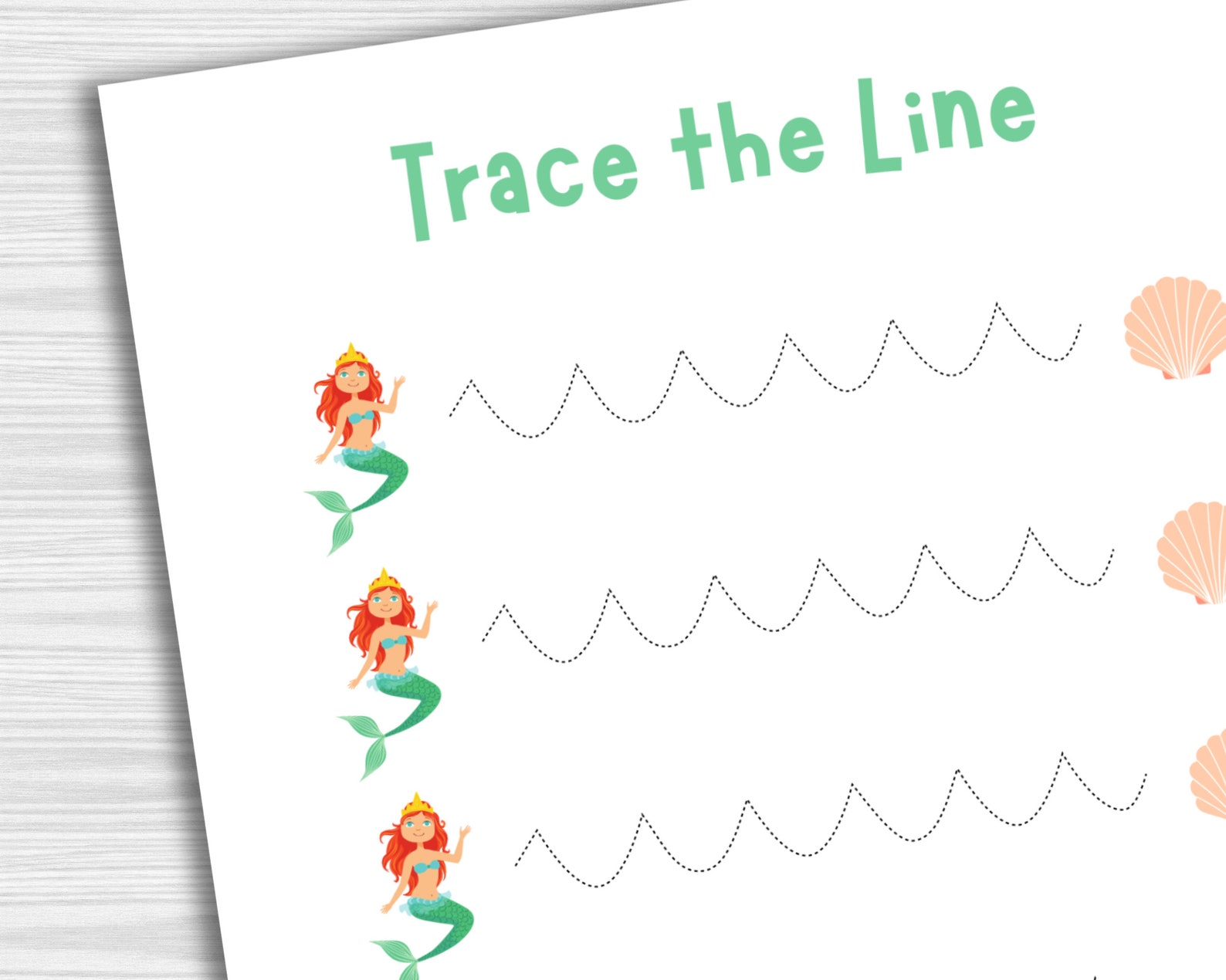 Mermaid Coloring Pages, Mermaid Coloring Sheets, Tracing Worksheets ...