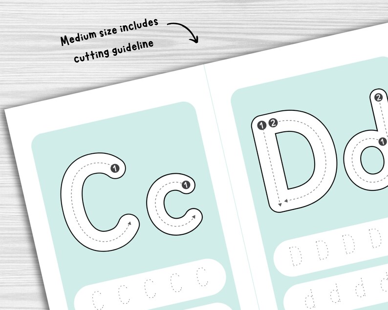 Printable ABC Tracing Cards, ABC Tracing, Handwriting Practice, Letter ...