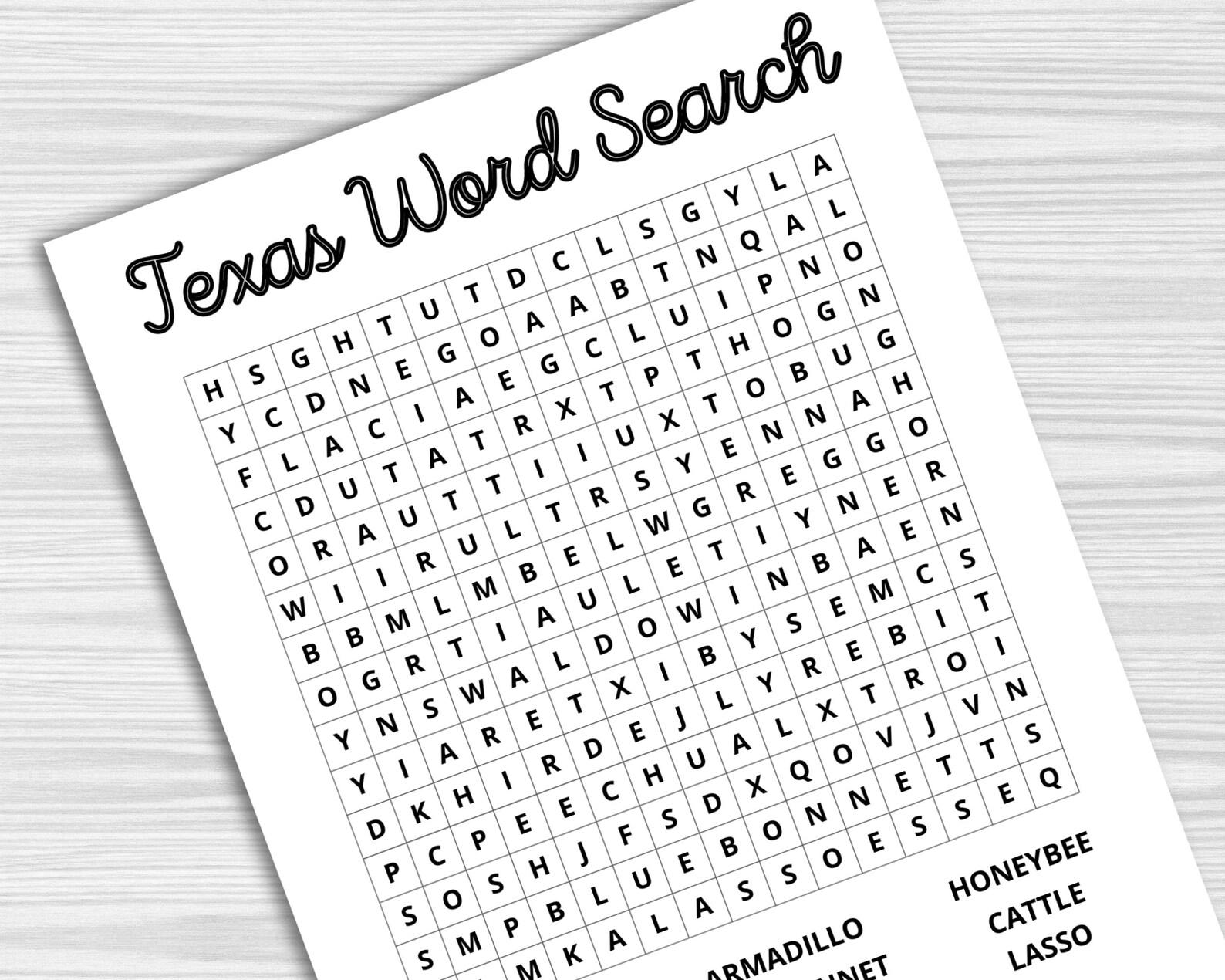 Texas Activity Pages: State Symbols, Trivia, Word Search (printable PDF ...