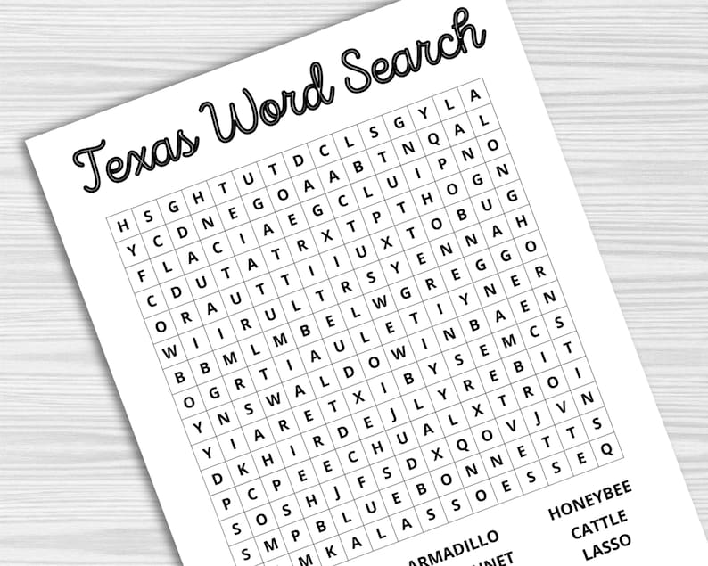Texas Activity Pages: State Symbols, Trivia, Word Search (printable PDF ...