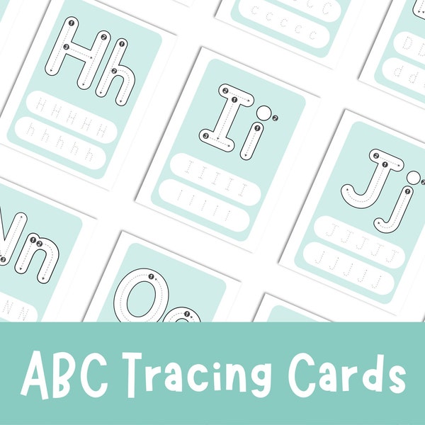 Printable ABC Tracing Cards, ABC Tracing, Handwriting Practice, Letter ...