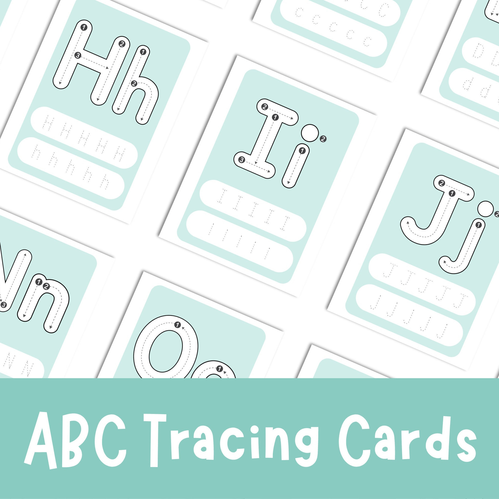 Printable ABC Tracing Cards, ABC Tracing, Handwriting Practice, Letter ...