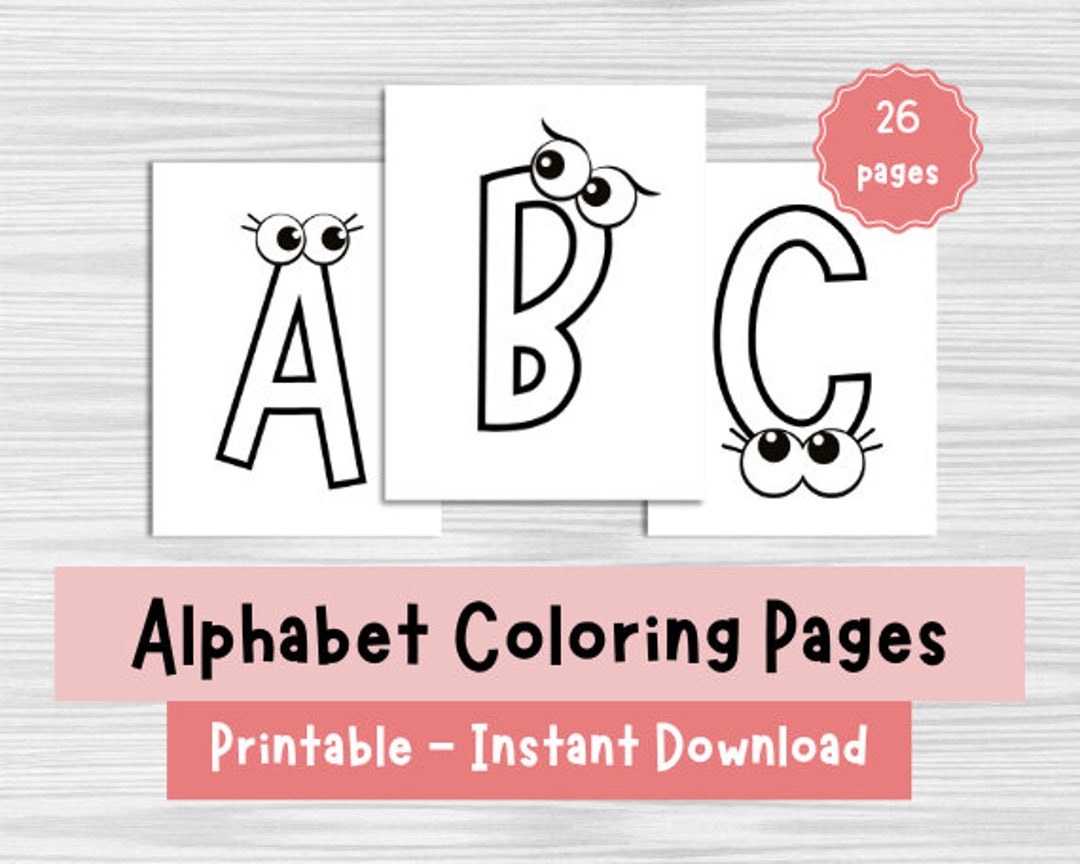 Alphabet Coloring Pages ABC Coloring Pages Preschool - Etsy