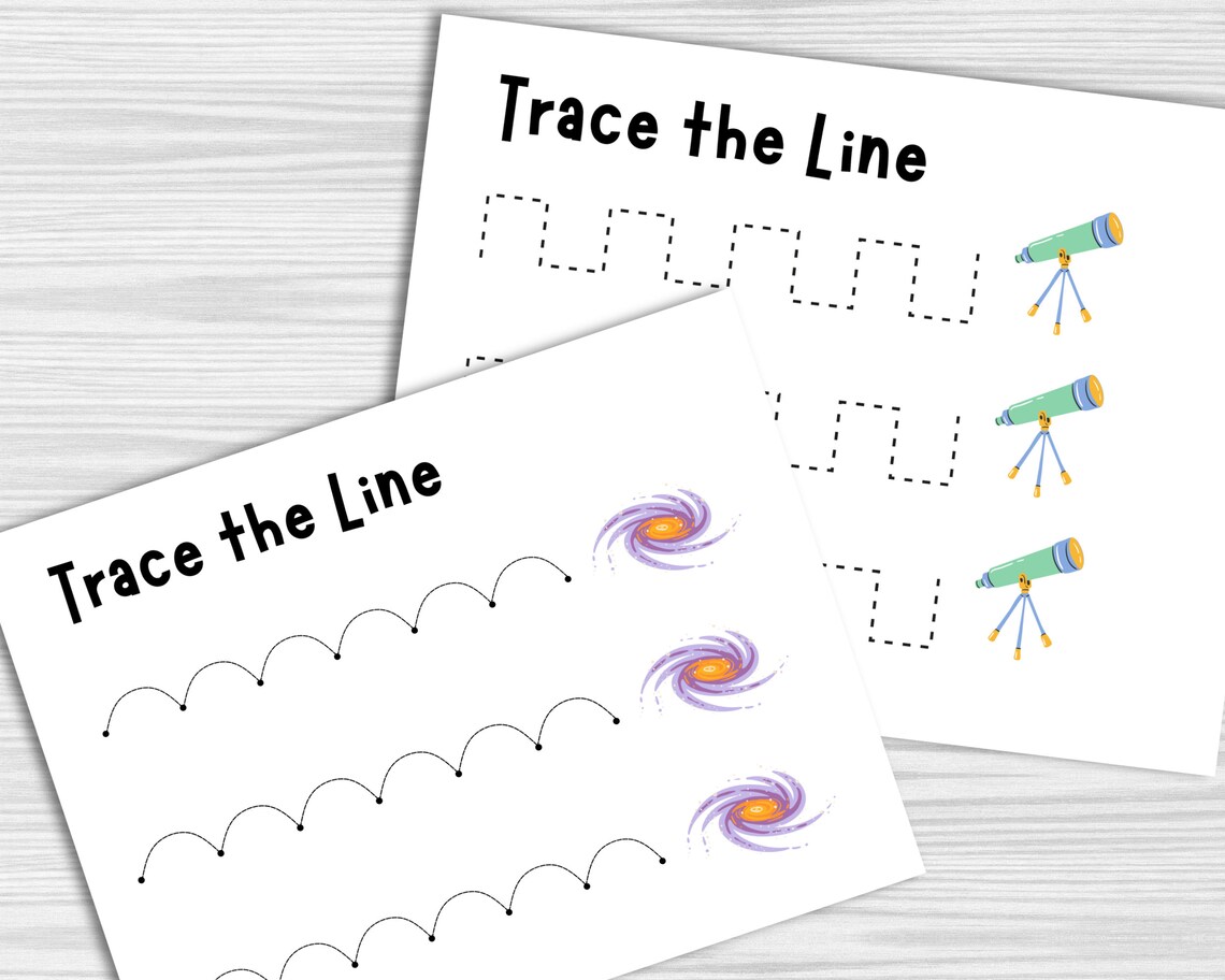 Outer Space Tracing Pages: Preschool Activity (PDF Pattern) - Etsy