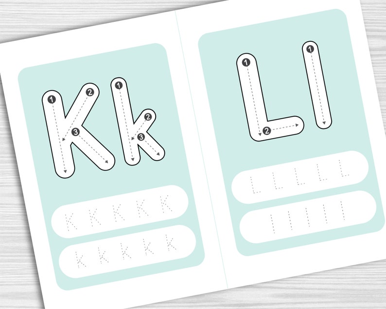 Printable ABC Tracing Cards, ABC Tracing, Handwriting Practice, Letter ...