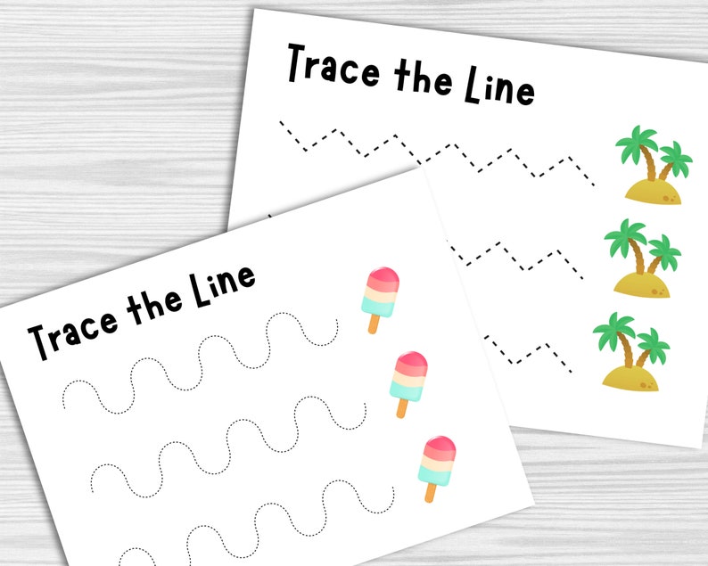 Summer Tracing Practice: Kids Activity Printable (PDF) - Etsy