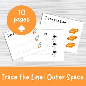 Outer Space Tracing Pages: Preschool Activity (PDF Pattern) - Etsy