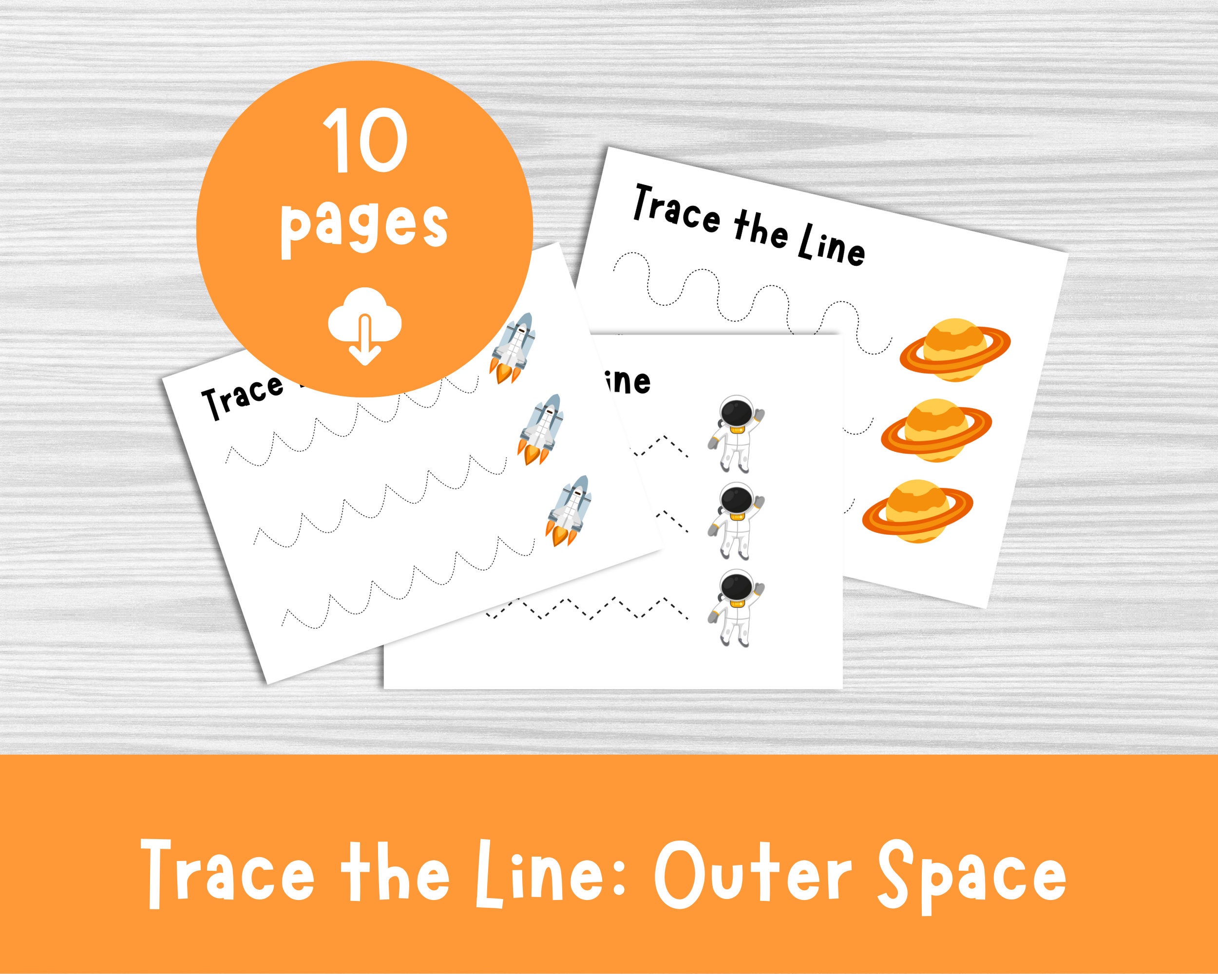 Outer Space Tracing Pages: Preschool Activity (PDF Pattern) - Etsy