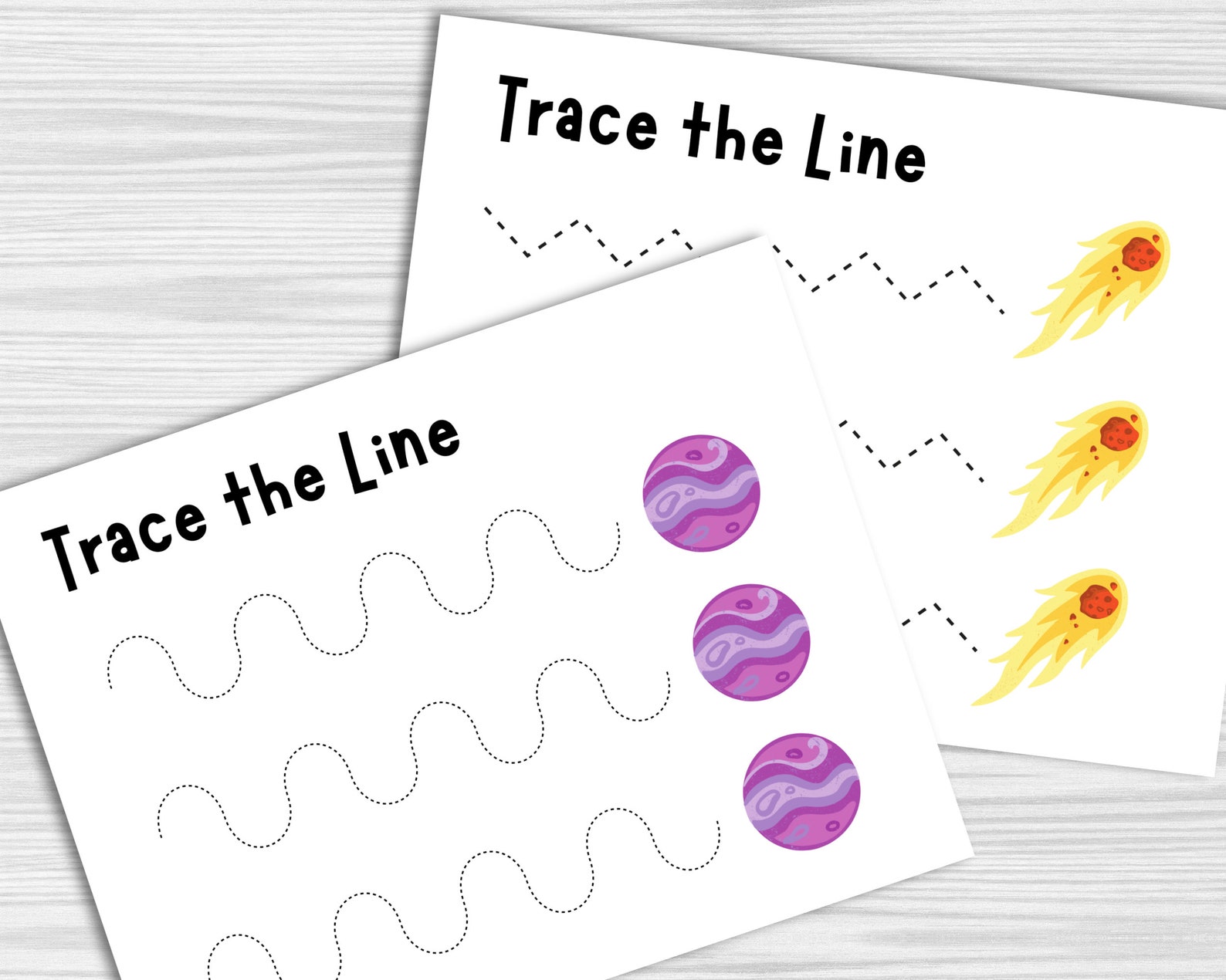 Outer Space Tracing Pages: Preschool Activity (PDF Pattern) - Etsy
