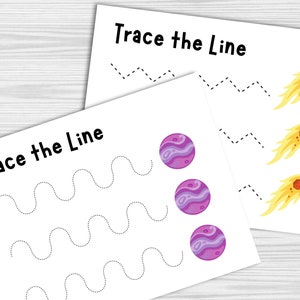 Outer Space Tracing Pages: Preschool Activity (PDF Pattern) - Etsy