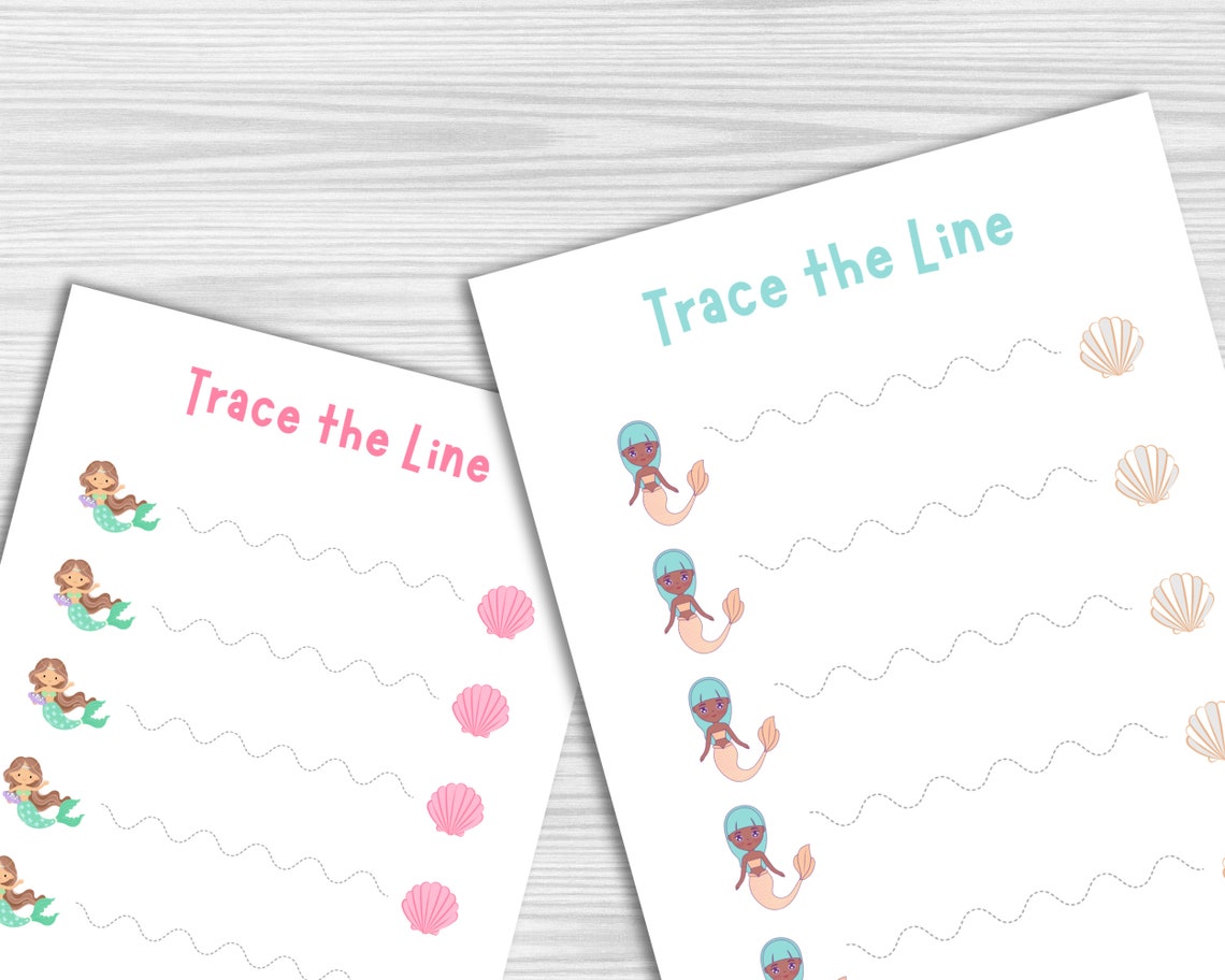 Mermaid Coloring Pages, Mermaid Coloring Sheets, Tracing Worksheets ...