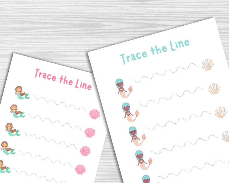 Mermaid Coloring Pages, Mermaid Coloring Sheets, Tracing Worksheets ...