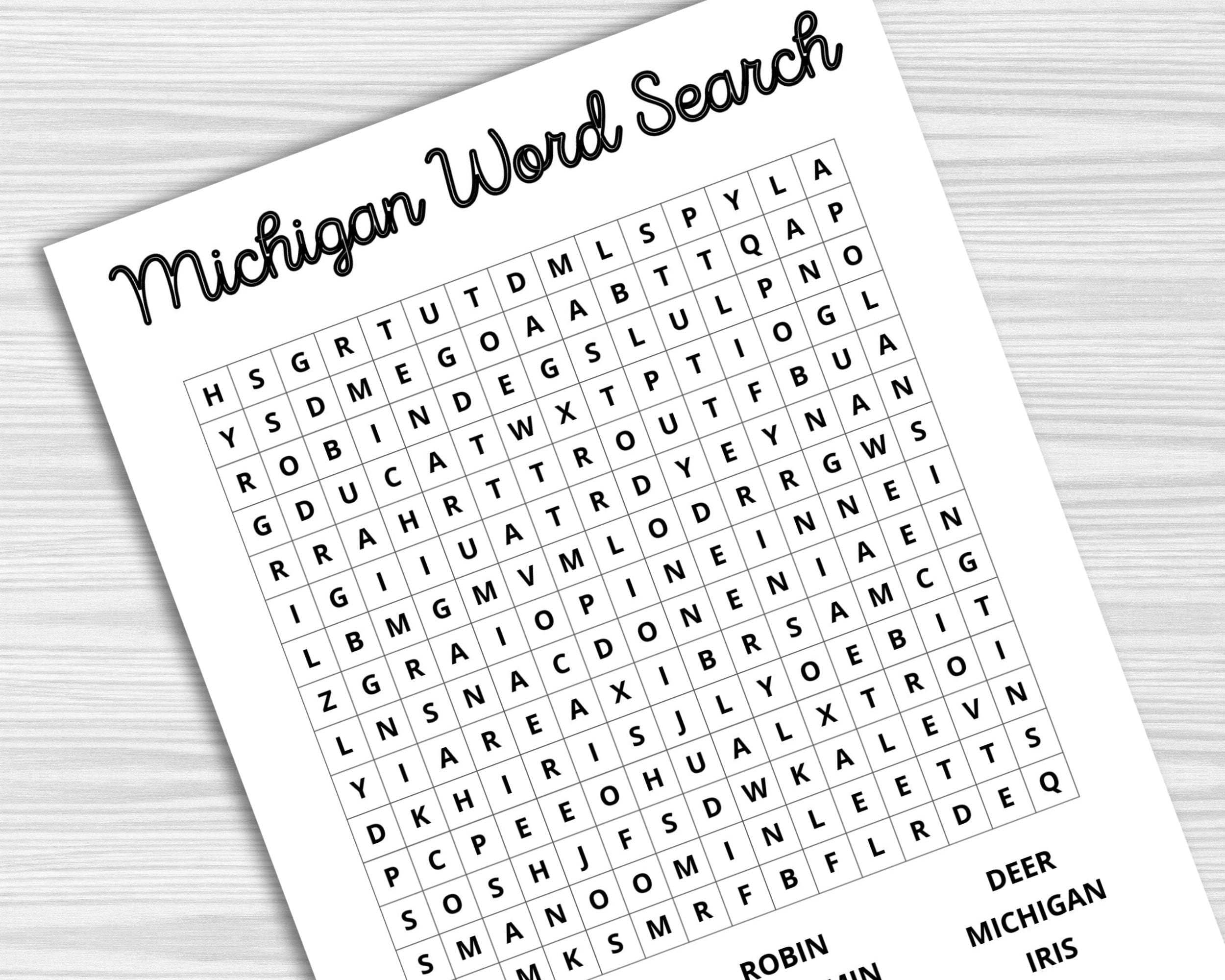 Michigan Activity Pack: State Symbols, Trivia, Word Search (PDF) - Etsy