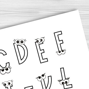 Alphabet Coloring Page: ABC Activity Print for Kids (PDF) - Etsy