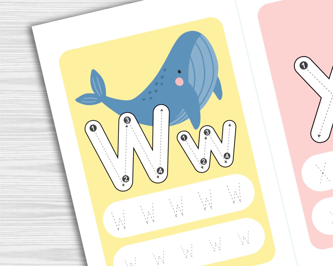 Printable Alphabet Tracing Cards, ABC Tracing, ABC Cards, Alphabet ...