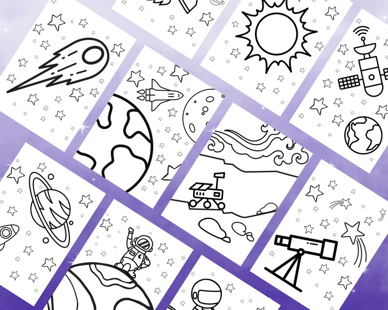 Space Coloring Book Space Coloring Pages for Kids Outer Space Coloring ...