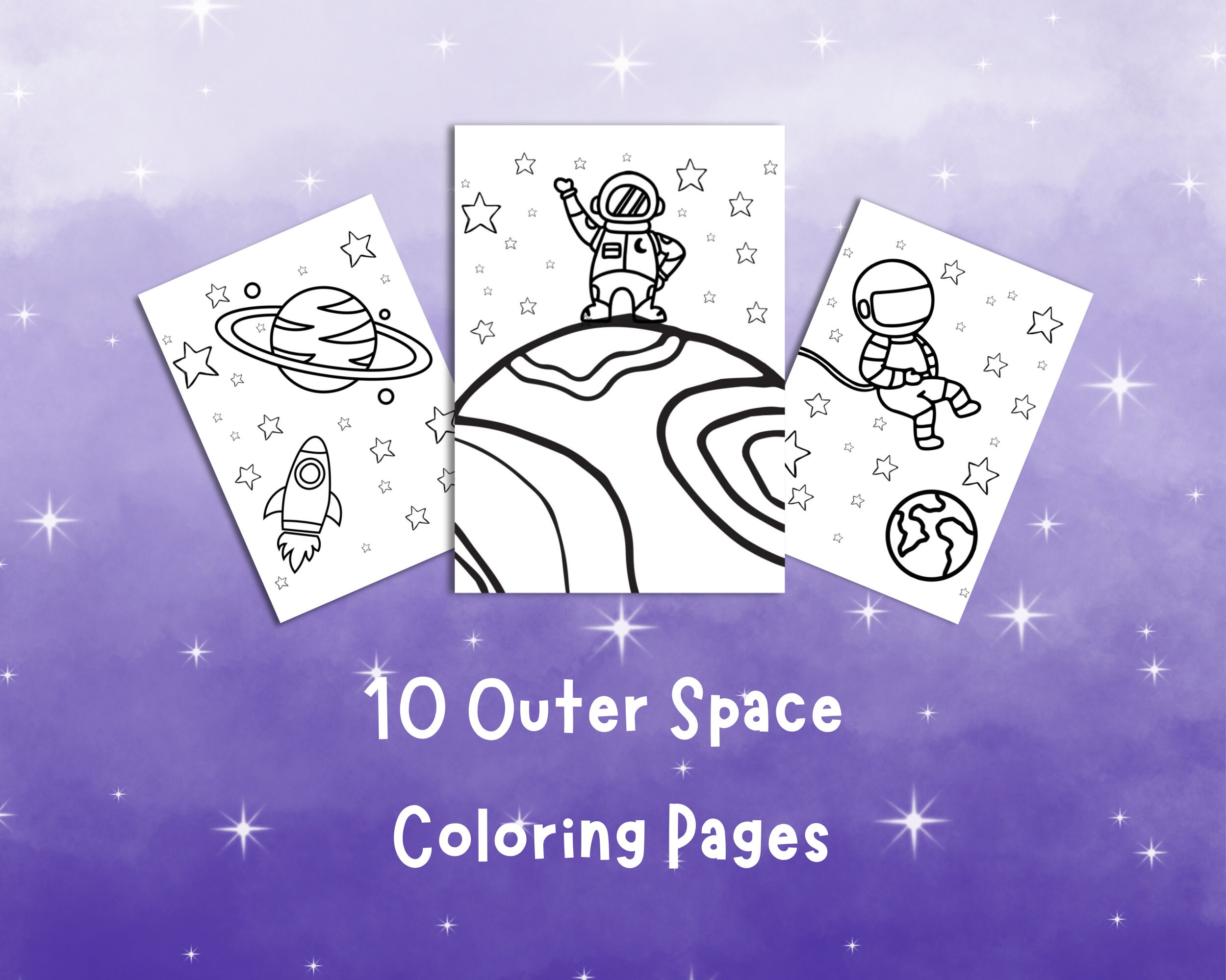 Space Coloring Book Space Coloring Pages for Kids Outer Space Coloring ...