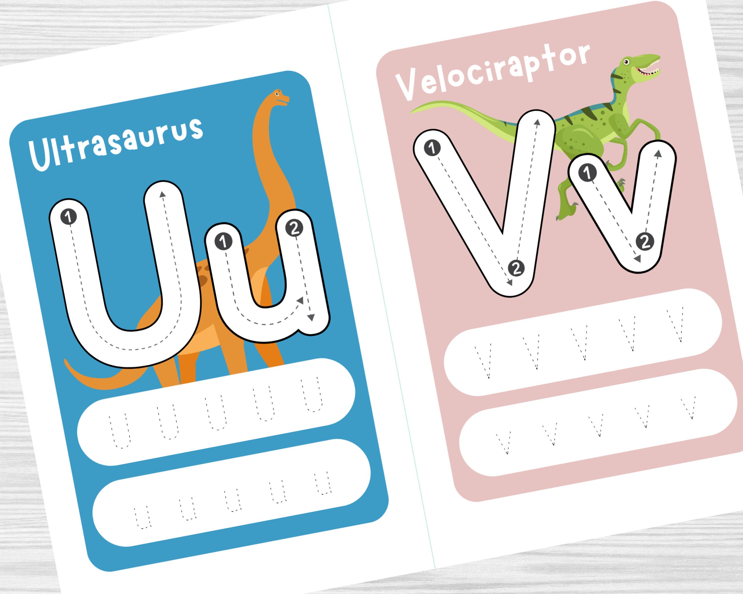 Printable Alphabet Tracing Cards, ABC Tracing, Dinosaur Activity - Etsy