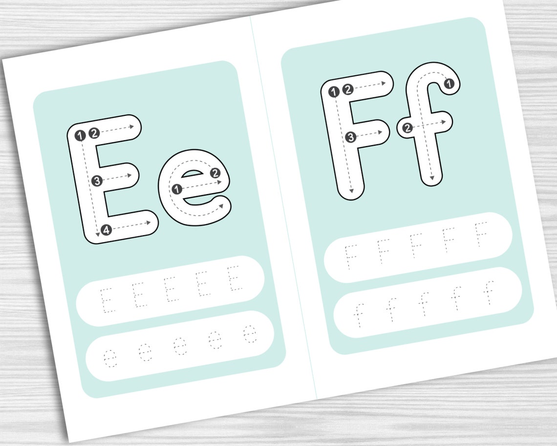Printable ABC Tracing Cards, ABC Tracing, Handwriting Practice, Letter ...
