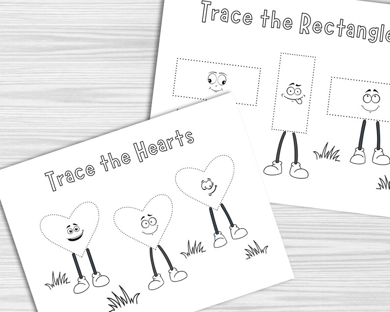 Shape Tracing, Trace Shapes, Tracing Worksheets for Kids, Tracing ...