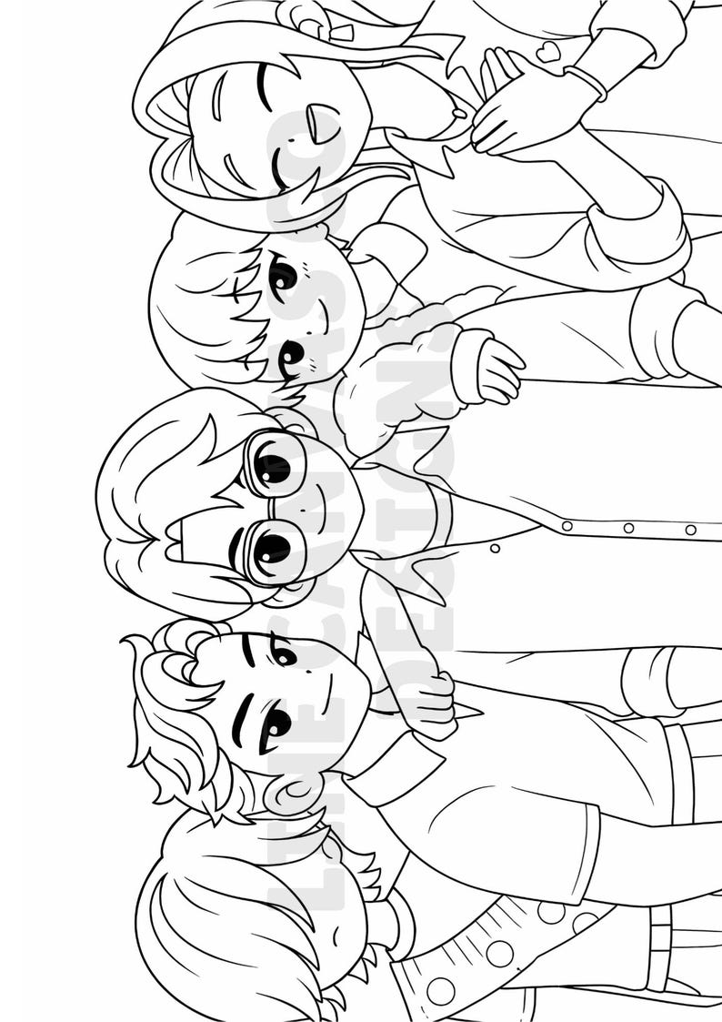 KPOP Demon Hunters Coloring Pages | Huntrix | Chibi Style | Pack of 12 ...