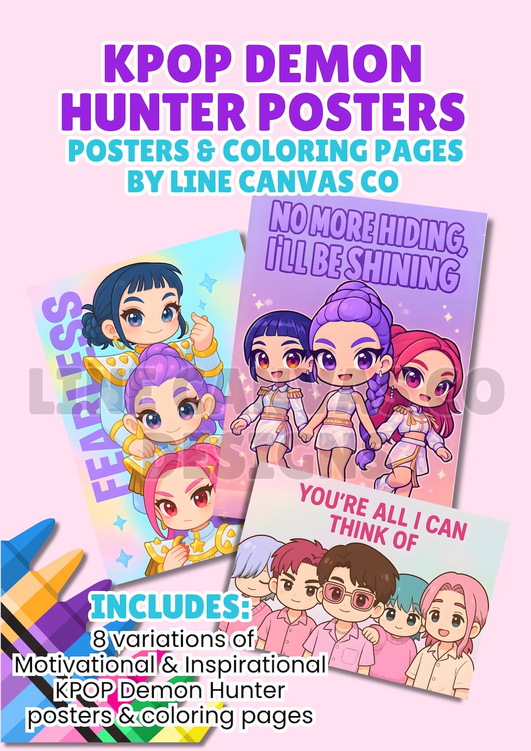 KPOP Demon Hunters Motivational Posters | Pack of 8 | Plus FREE 8 ...