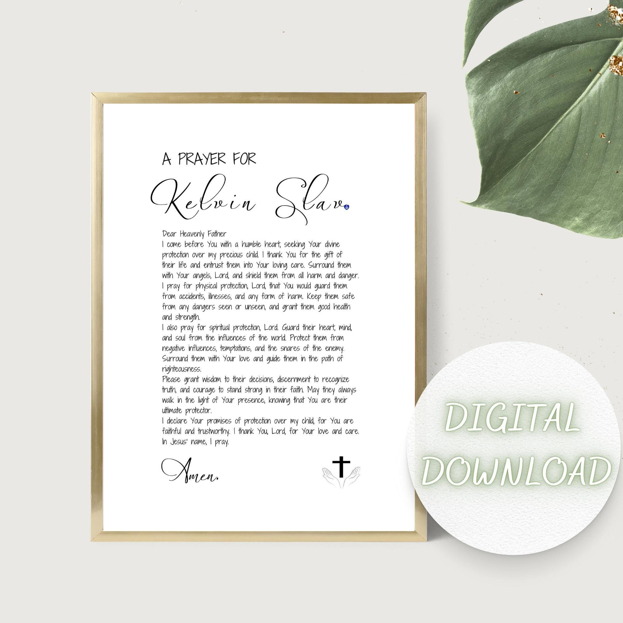 The Lord's Prayer Sign,personalized Printable,nursery Wall Art,godchild ...