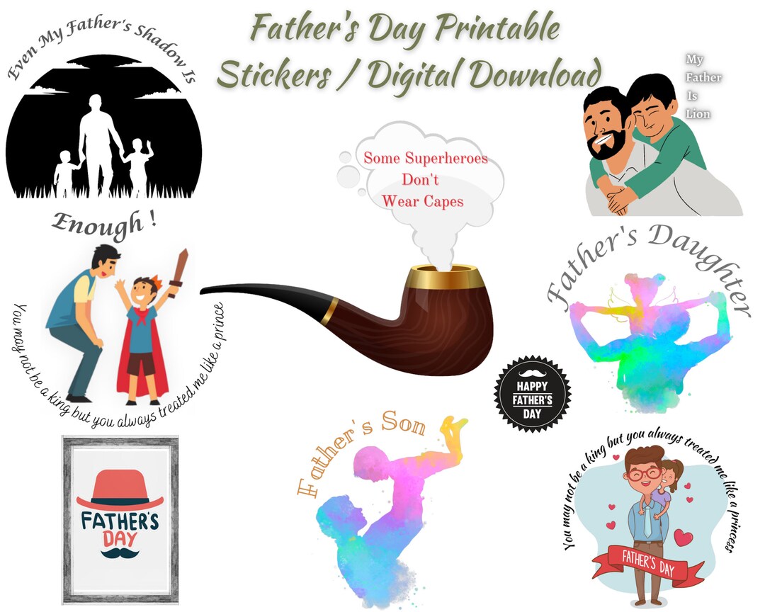 Father's Day Printable PNG Design Bundle Father's Day - Etsy