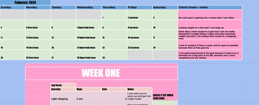 Custom 1 Month Workout Program, Workout Program for You Based on Your ...