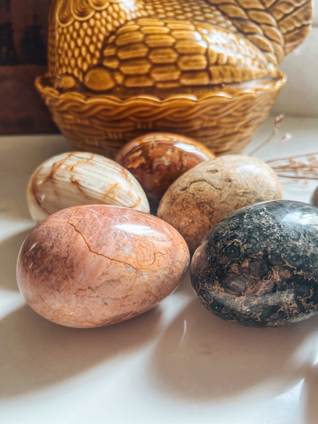 Vintage Marble Egg, Vintage Easter Decor, Vintage Kitchen, Vintage Egg ...