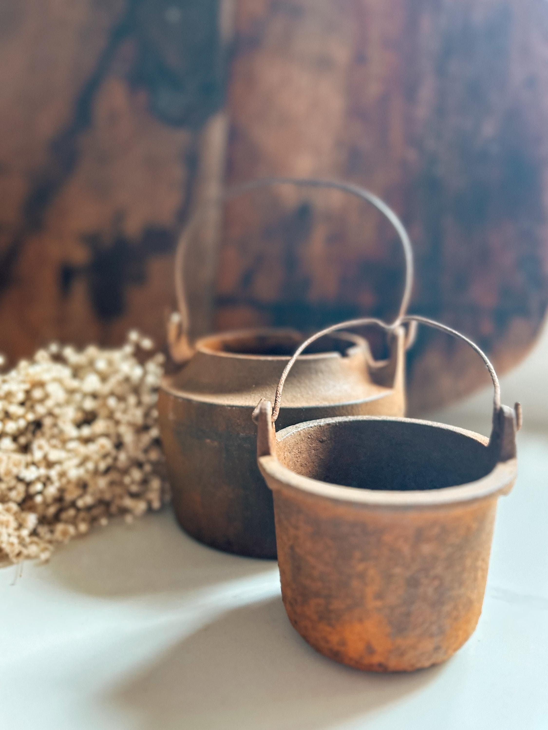 Vintage Cast Iron Glue Pot, Glue Pot, Vintage Couldron, Kitchenalia ...