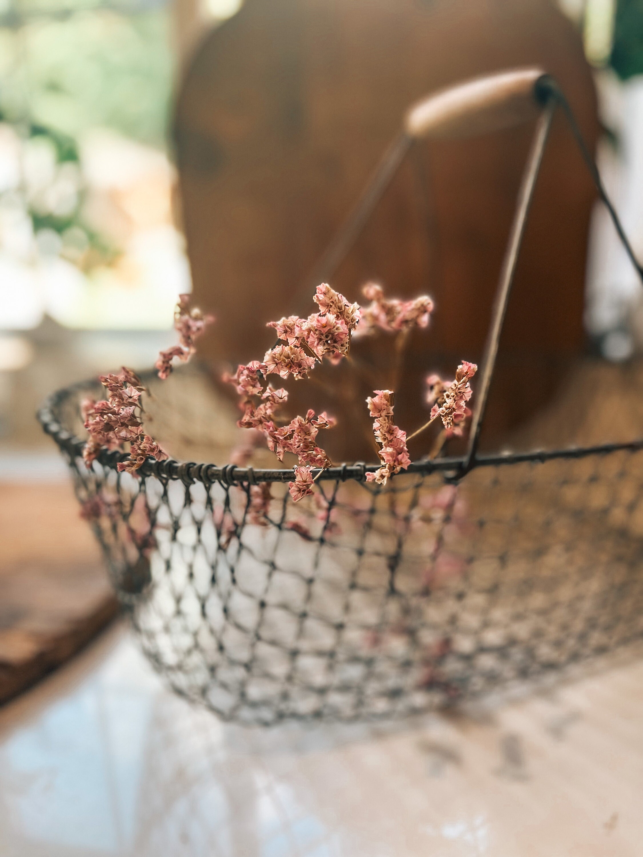 Vintage Wire Basket With Oak Handle French Wire Basket Wire - Etsy