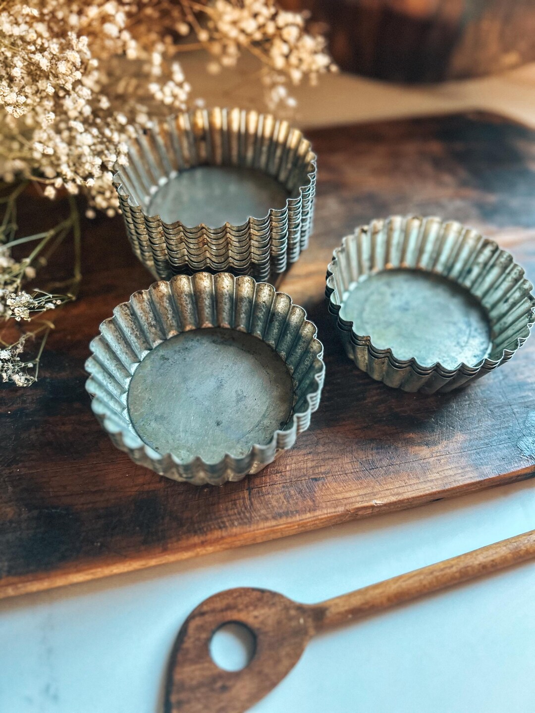 Vintage French Tartlet Tins, Vintage Pastry Cases, French Tins, Vintage ...