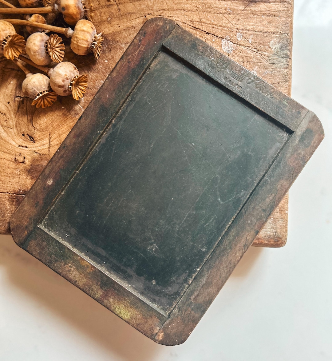 Vintage Wooden Chalk Board, School Chalk Board, Vintage Black Board ...