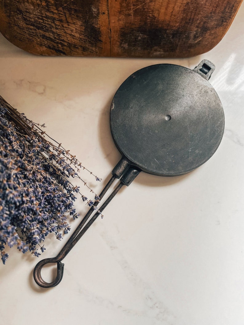 Vintage Cast Iron Waffle Maker, Wafer Maker, Vintage Wafer Maker, Cast ...