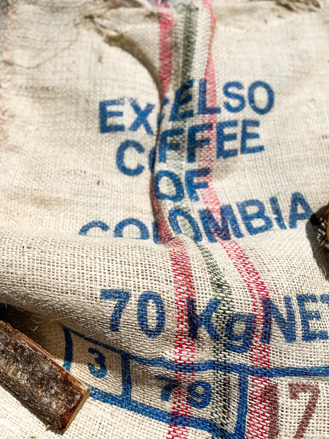 Vintage Coffee Sacks, Colombian Coffee, Colombian Coffee Sack, Jute ...