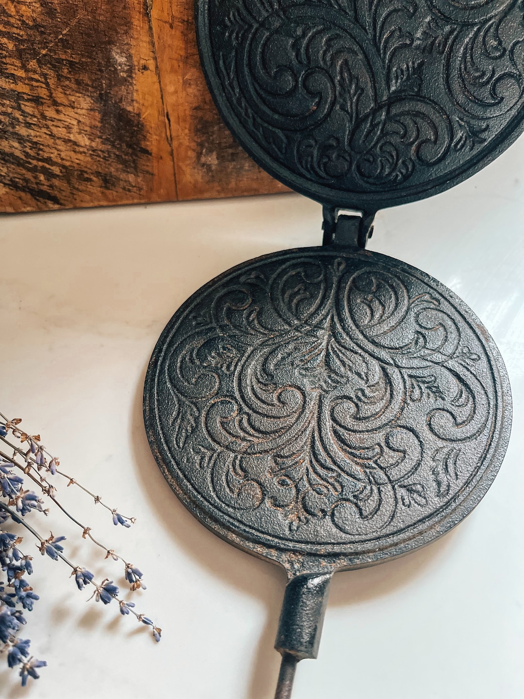 Vintage Cast Iron Waffle Maker, Wafer Maker, Vintage Wafer Maker, Cast ...