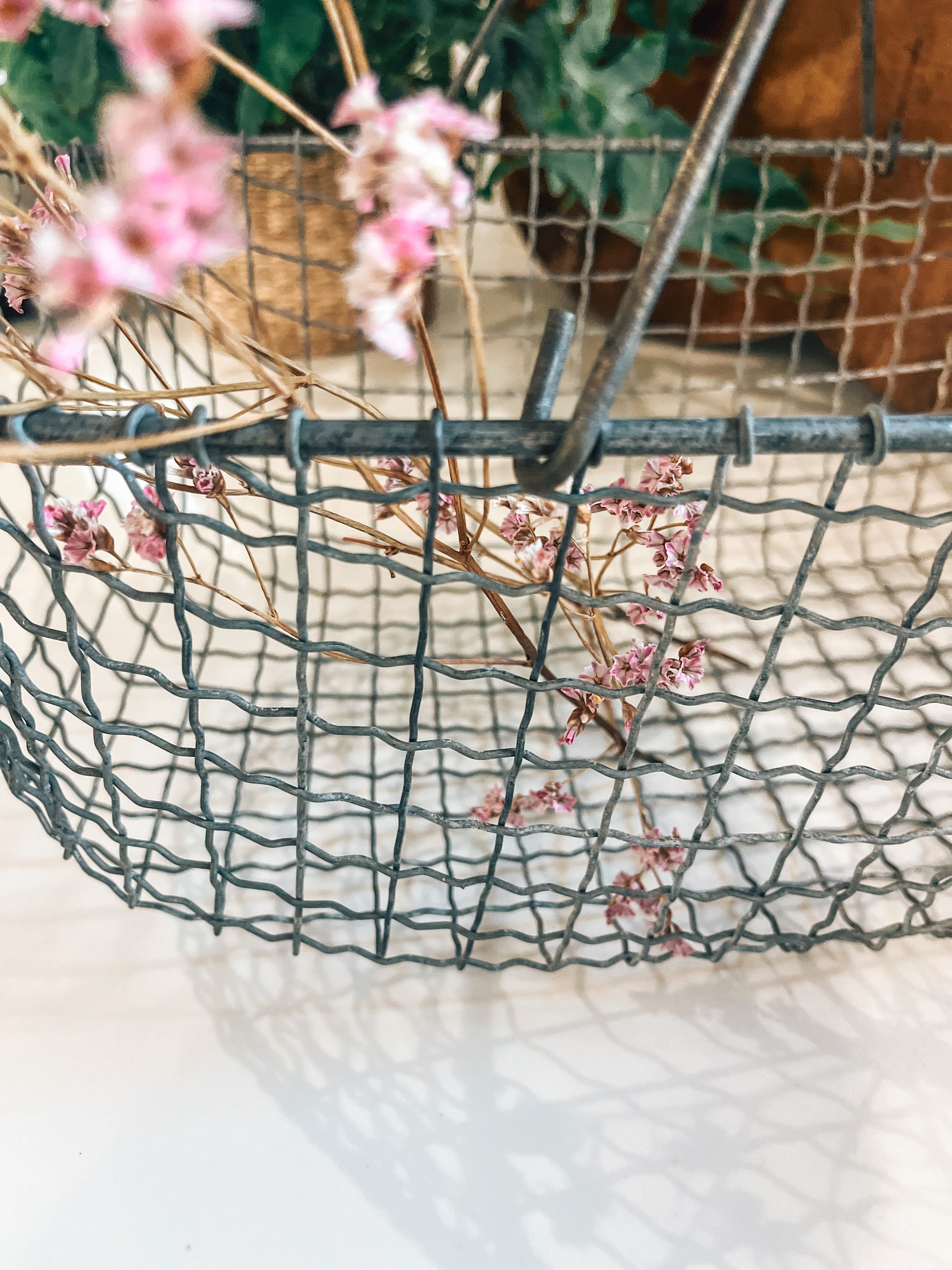 Vintage Wire Basket With Oak Handle French Wire Basket Wire - Etsy