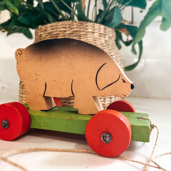 Pig Pull Toy - Etsy